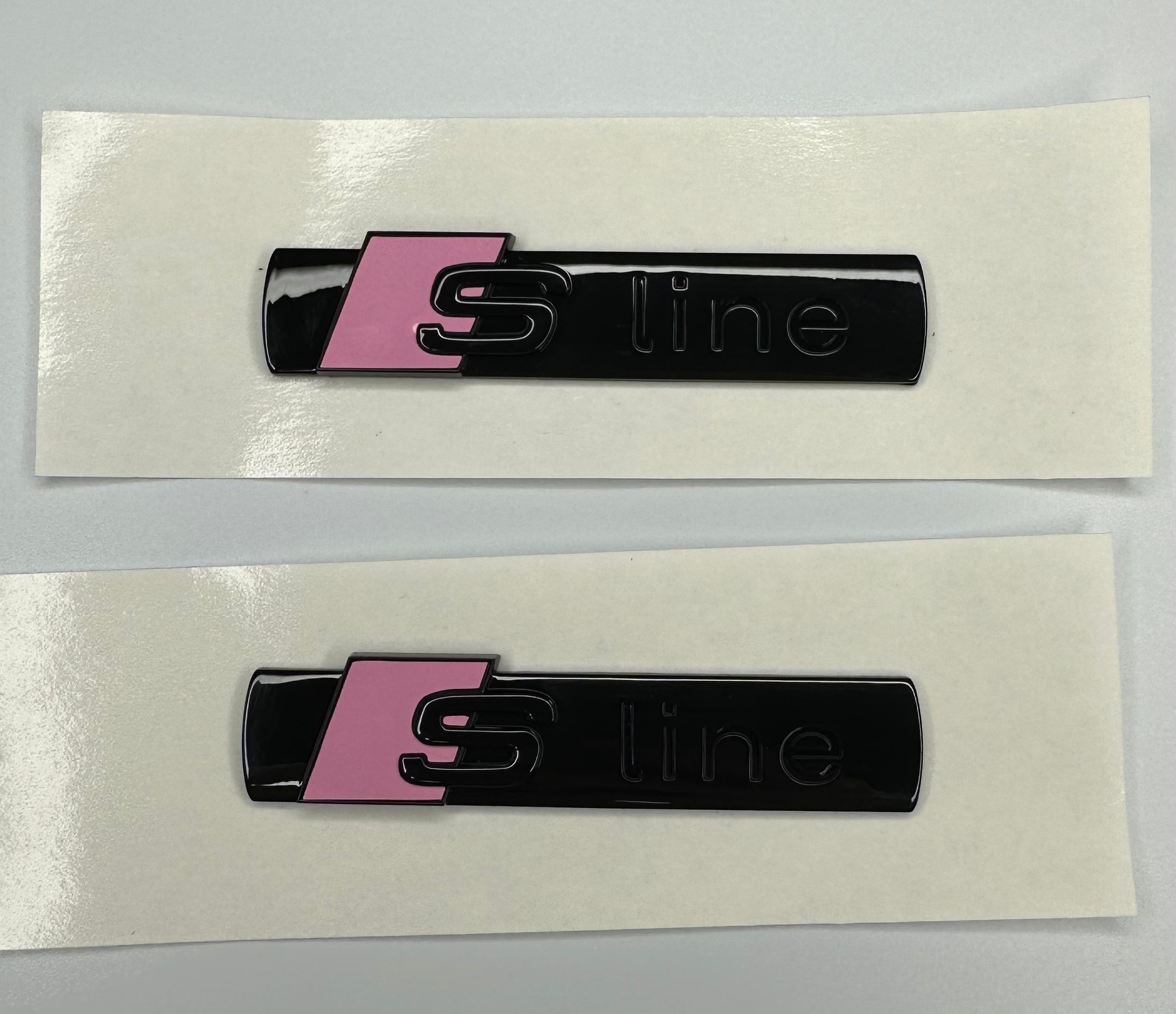 x2 S Line Side Badges Gloss Black Matt Matte Black
